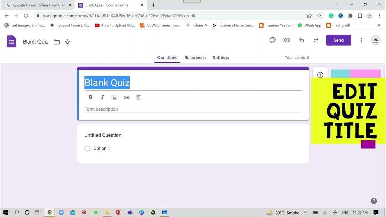 how to create quiz online | Create Google Responsive Questionnaire # ...