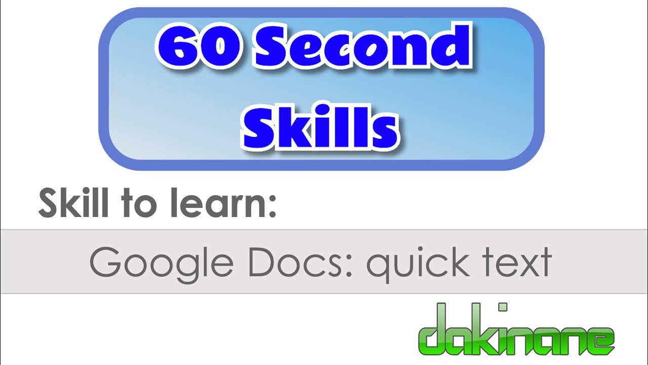 Google Docs: Set up text substitutions with quick text - YouTube
