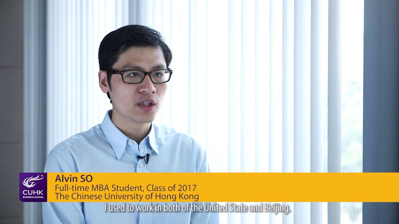 Alvin SO (Hong Kong), CUHK MBA Class of 2017 - YouTube