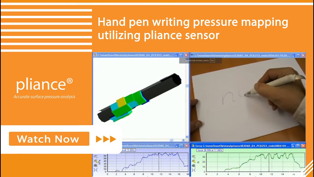 Hand pen writing pressure mapping utilizing pliance sensor | novel.de ...