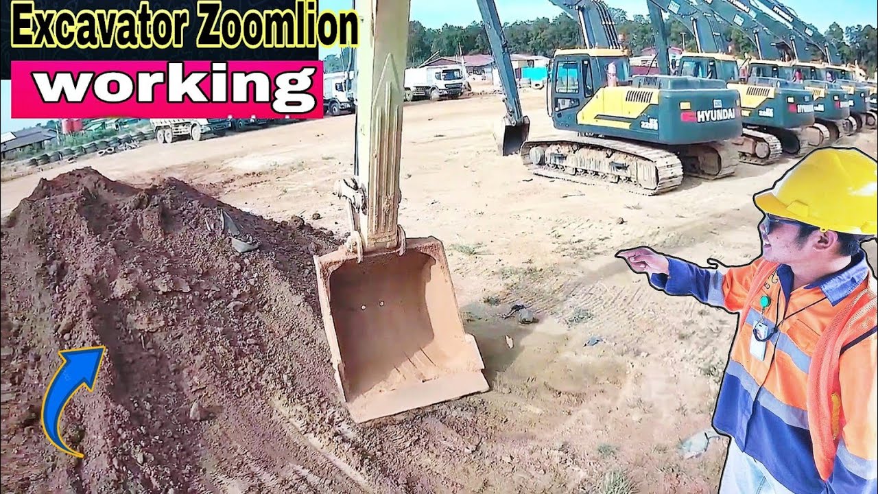 The Zoomlion ze215e excavator works to tidy up the heavyequipment ...