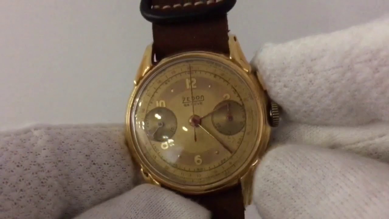 Vintage Zedon Geneve Chronograph Watch Venus 175 - YouTube