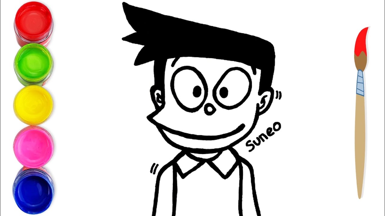 PAINTING NOBITA AND DORAEMON'S FRIENDS SUNEO || LEARN TO DRAW AND ...