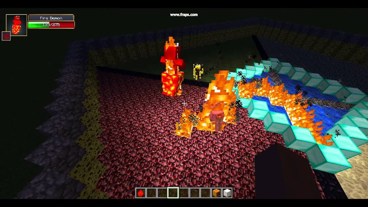 Minecraft Mob Battles:Fire Demon VS Iron Golem - YouTube