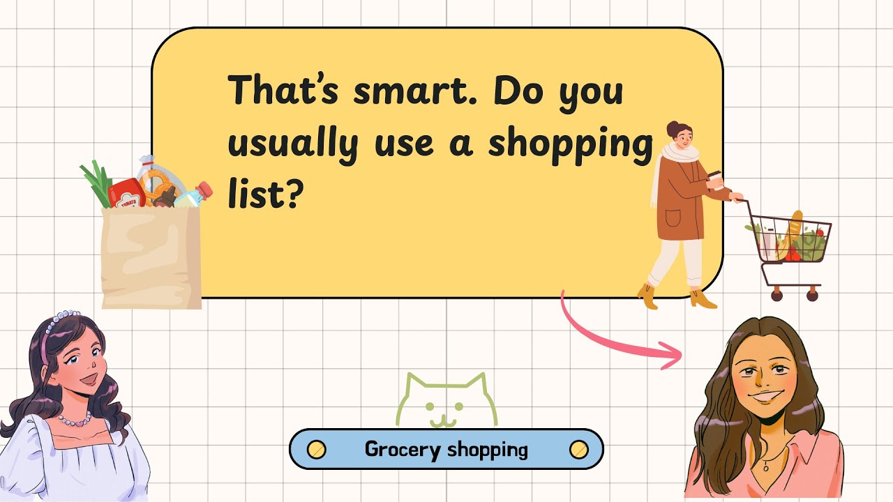Easy Real-life English Conversation Practice -Talking About Grocery ...