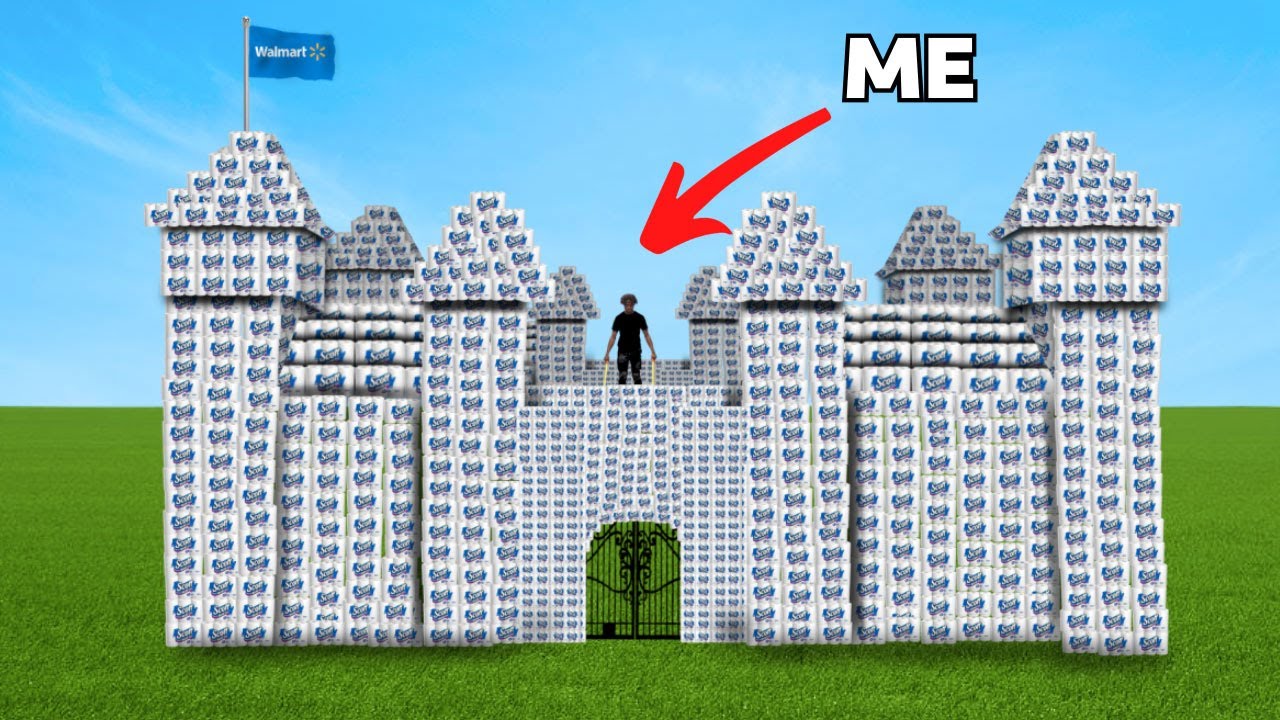 I Built The Worlds Largest Toilet Paper Fort In Walmart - YouTube