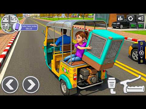 Tuk Tuk Rickshaw Driving Simulator: College Girl Passenger Transport Air Cooler - android gameplay