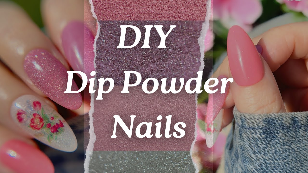 Simple Dip Powder Nails | DIY Nails At Home | Decal Application | Nail ...