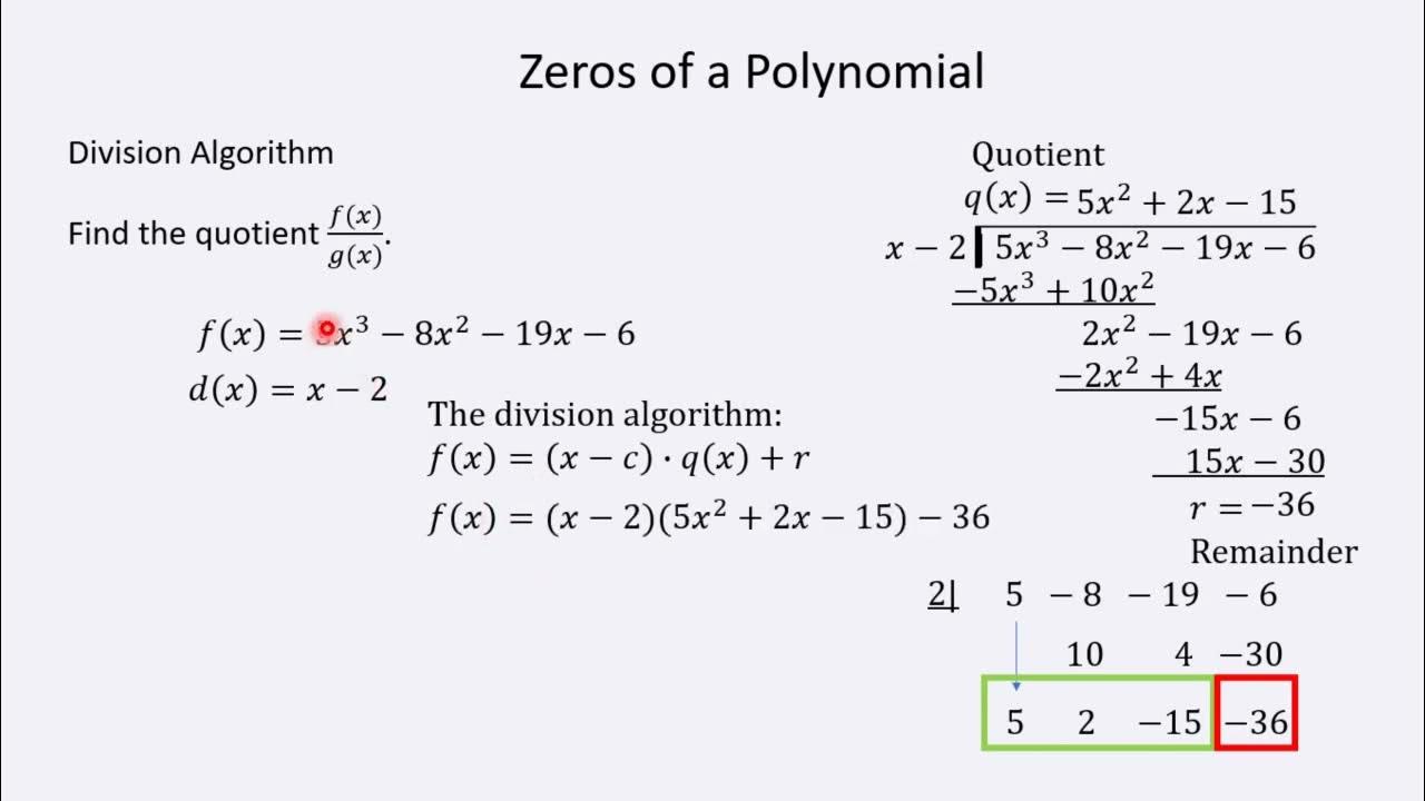 MAC1147: Division Algorithm, Factor and Remainder Theorems - YouTube