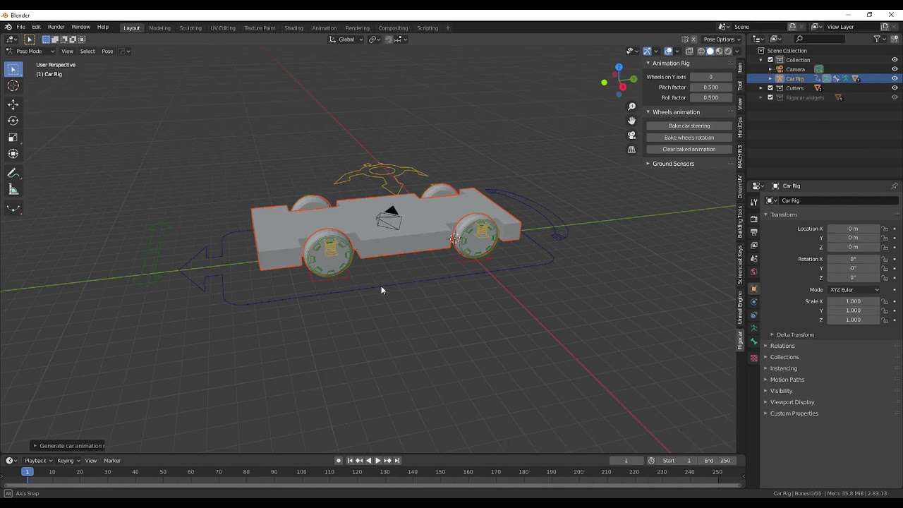 Blender Car modal Rigging- Rigacar addon free - සිංහල - YouTube