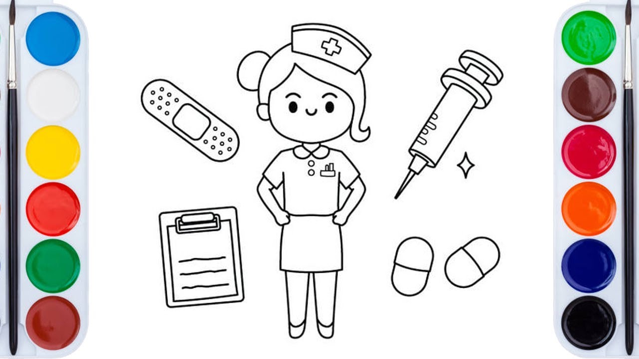 How to draw and color easy a Medical Set for Kids - YouTube