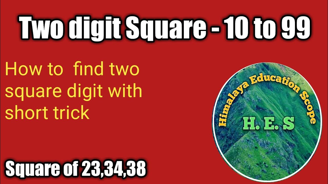 Two digit Square short trick # Devbhoomi Crazy Education - YouTube
