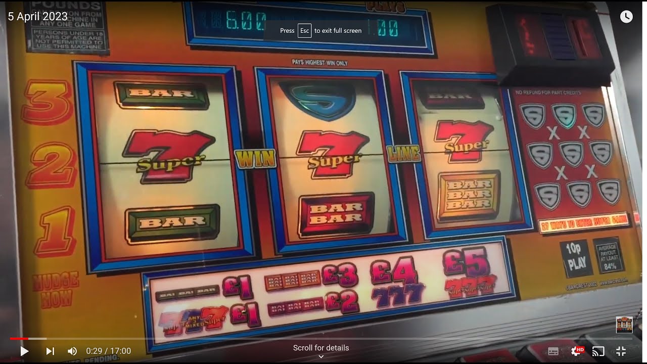 SUPERSTREAK UK FRUIT MACHINE 5 POUND JACKPOT - TEIGNMOUGH PIER 2023 ...