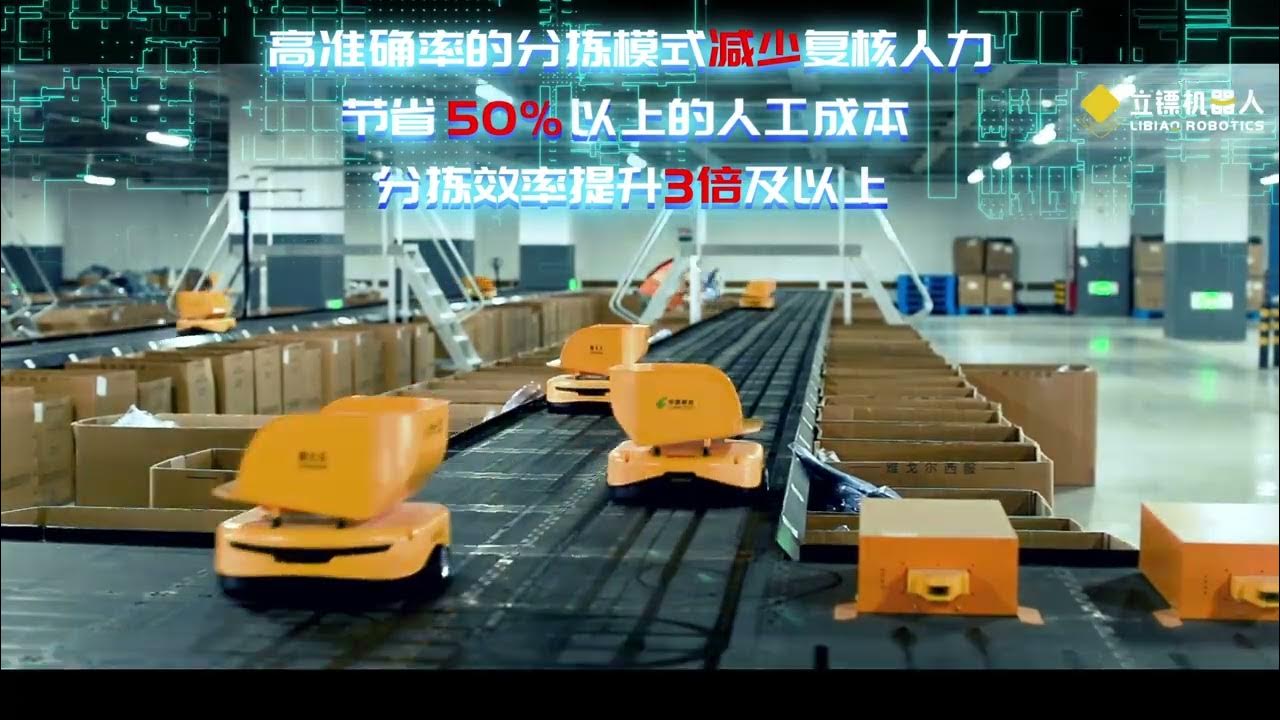 Libiao Robotics help Youngor Warehouse Order Sorting Process - YouTube