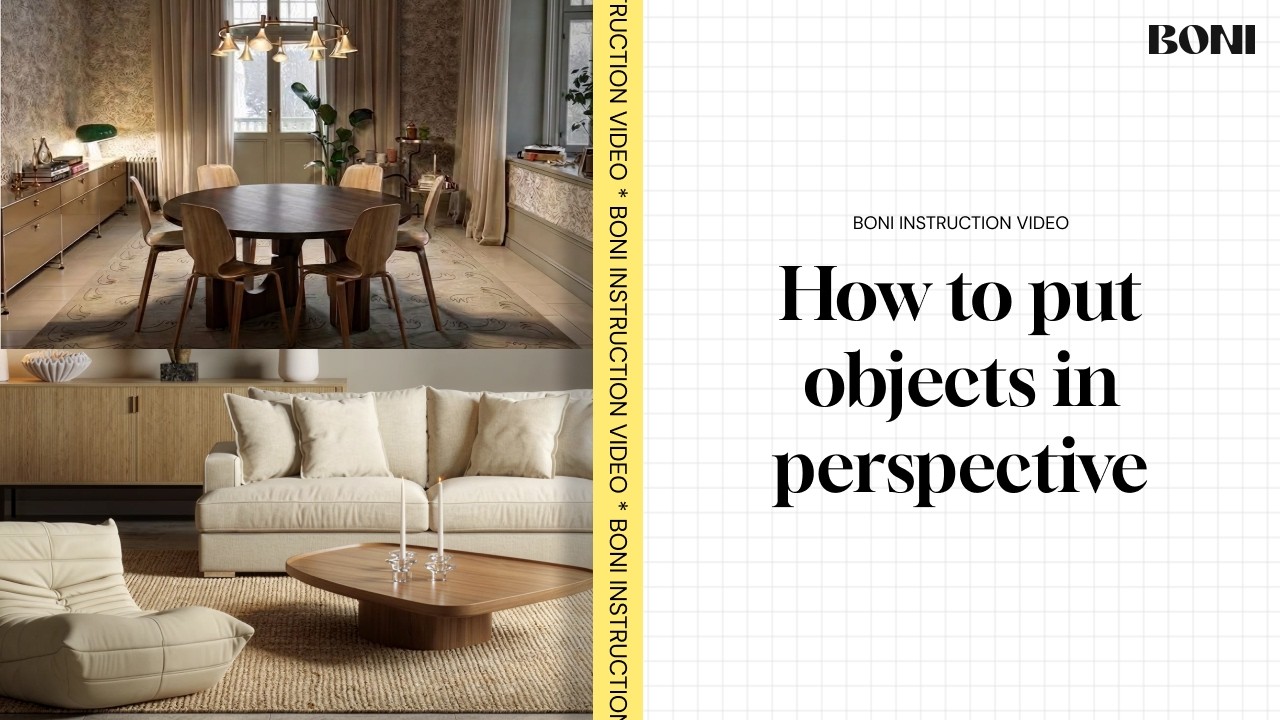 How to put objects in perspective - BONI interior design tool - YouTube