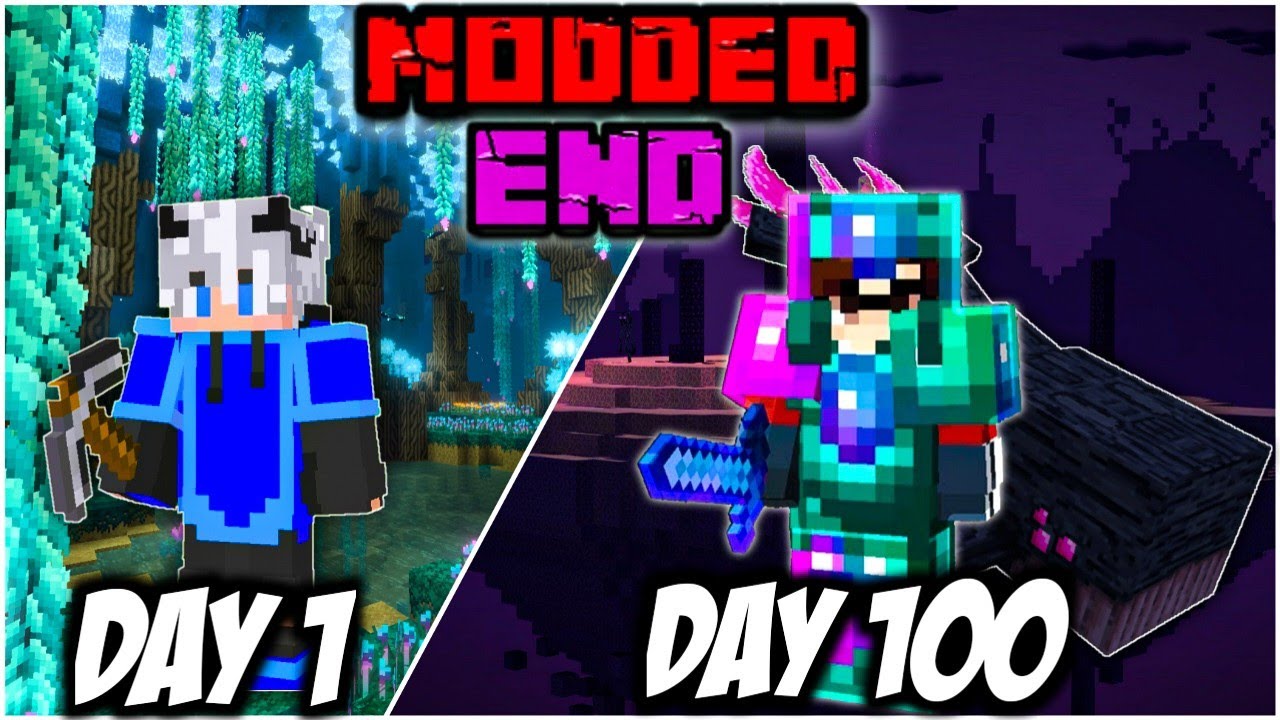 Surviving 100 days in MODDED END MINECRAFT || pocket edition - YouTube
