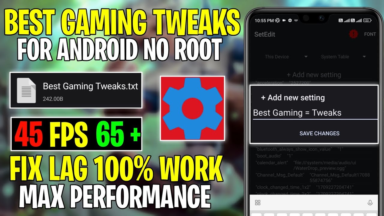 Best Gaming Tweaks With SetEdit Codes !! Stable FPS & Performance | No Root - YouTube