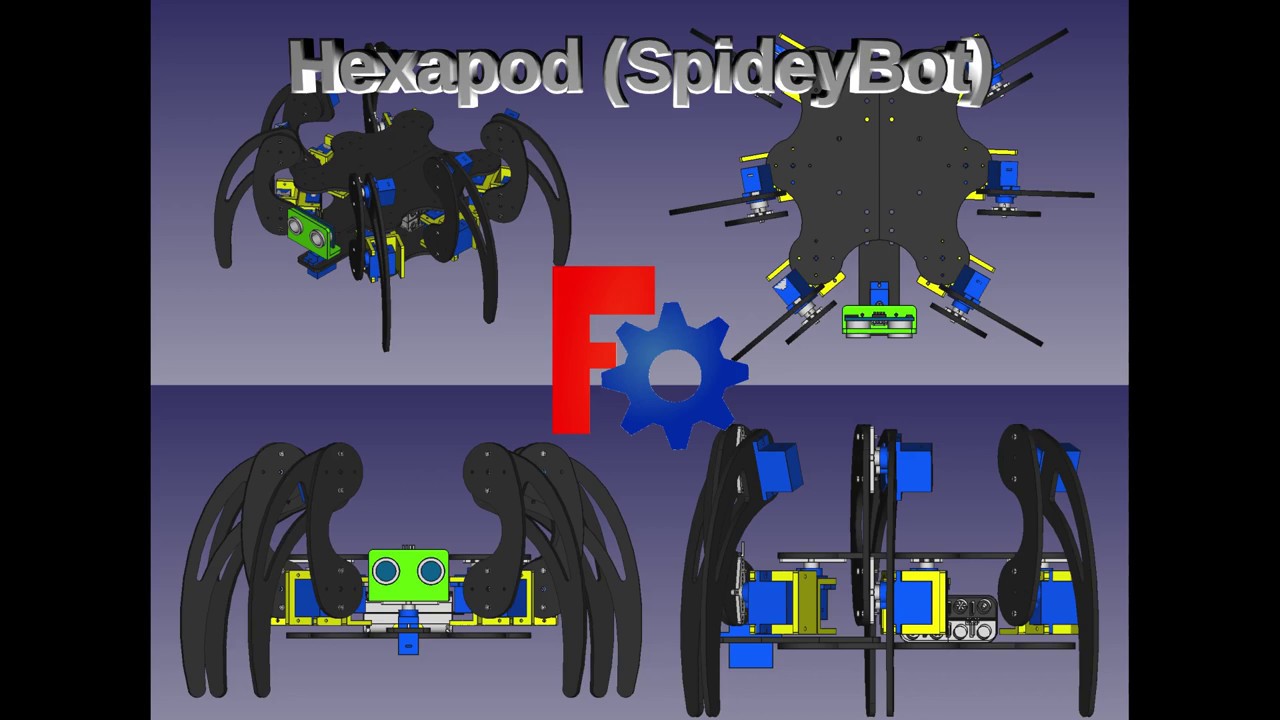 FreeCad 3D: Simple Hexapod v1.0 - YouTube