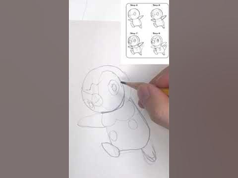 How to draw Piplup Pokemon for kids - Easy drawing #piplup #pokemon # ...