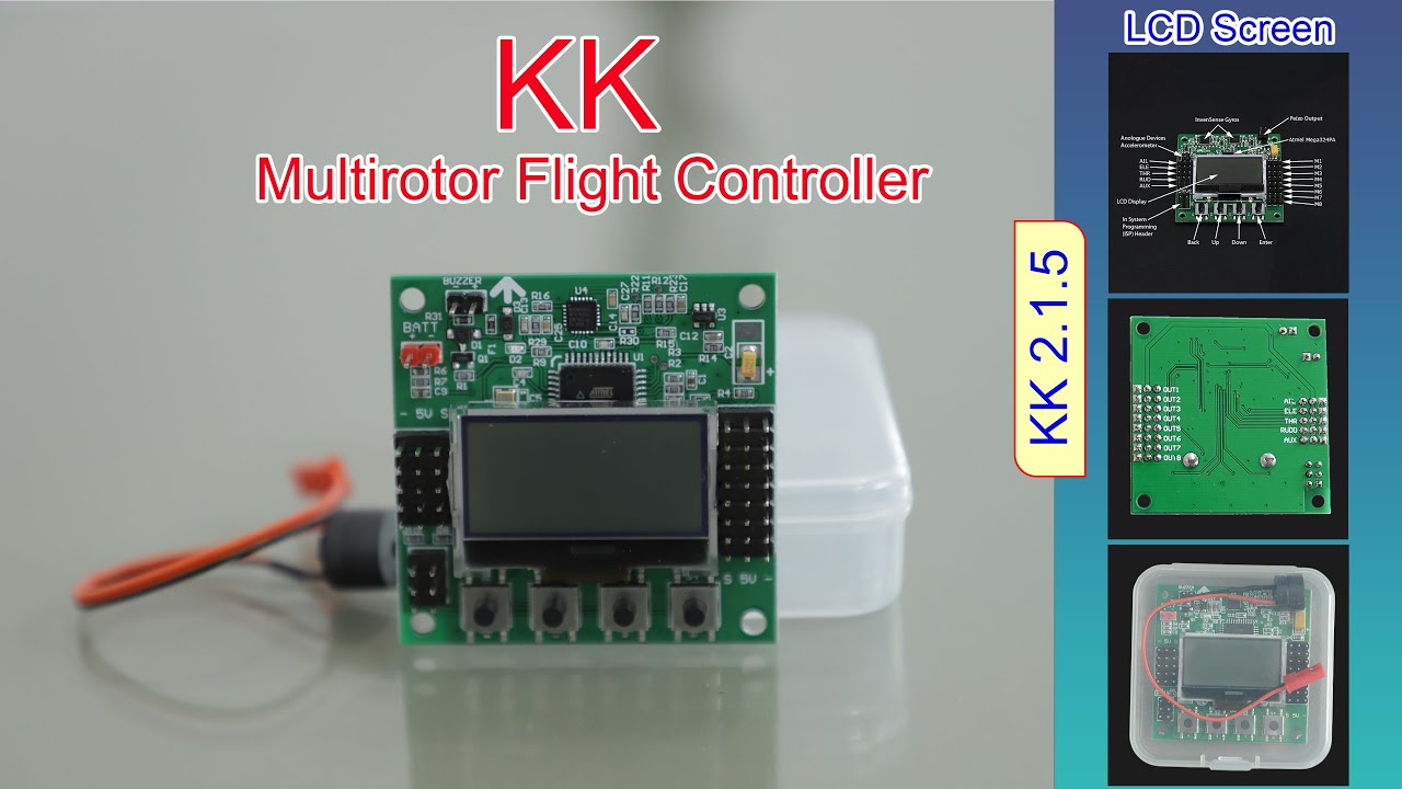 KK 2.1.5 LCD Multirotor Flight Controller - YouTube
