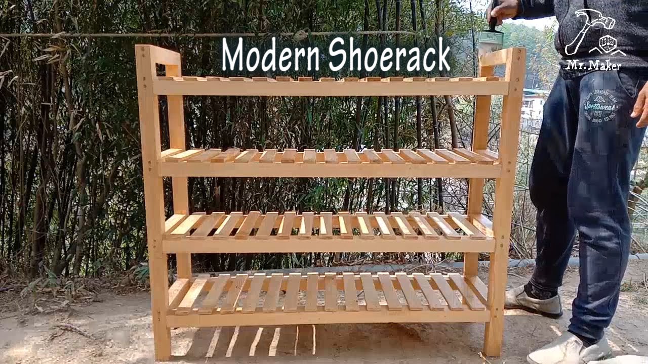 How to Make Modern Shoe Rack? Modern Carpentry Design. - YouTube