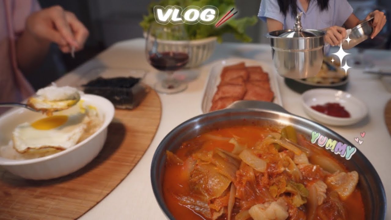 Sub신혼 집밥 요리 브이로그스테인리스 연마제 작업하기 스테이크 냄비밥된장찌개김치찌개만들어 먹는 2인 가구 반주 집밥