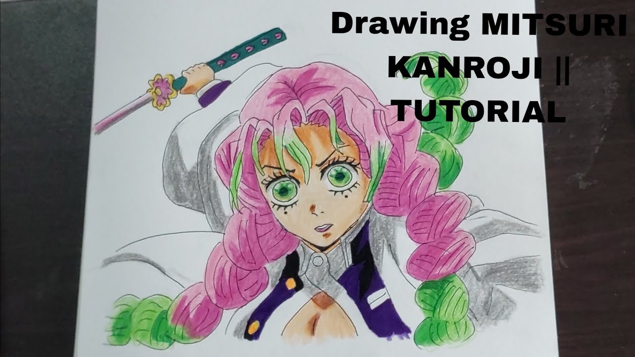 Drawing MITSURI KANROJI from DEMON SLAYER || MITSURI KANROJI full ...