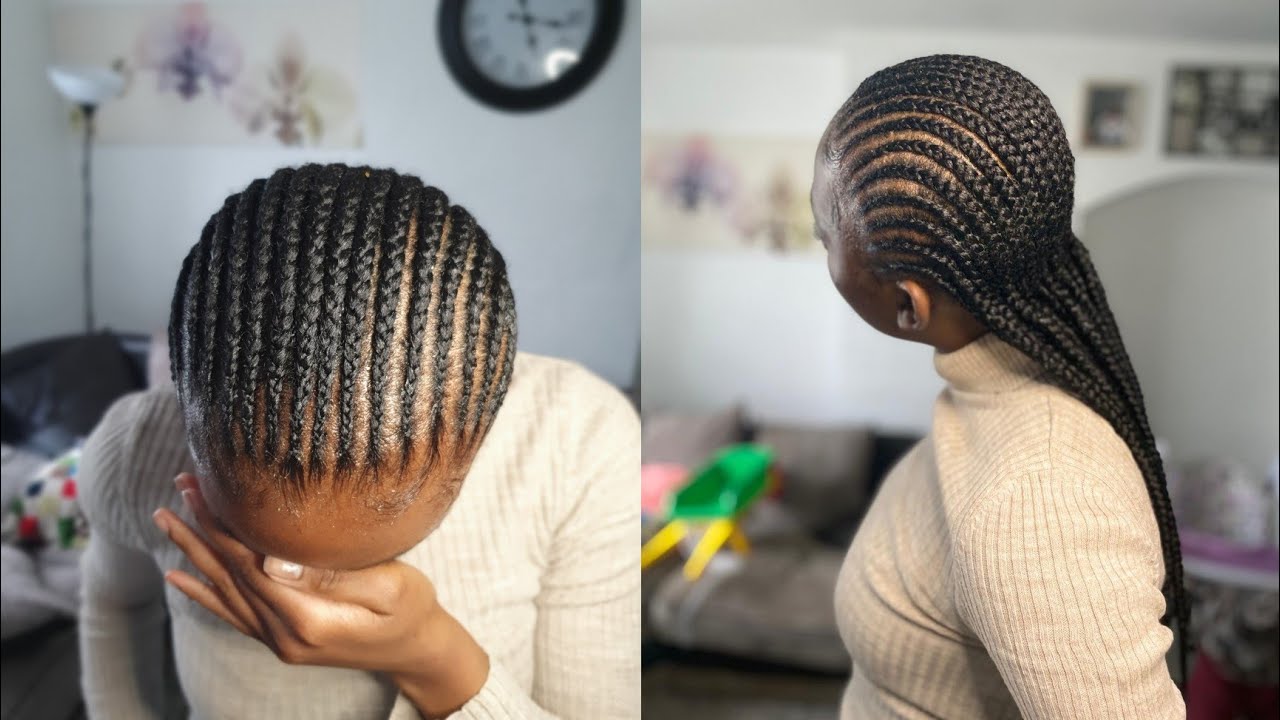 HOW TO: small straight back cornrows on natural hair #naturalhair # ...