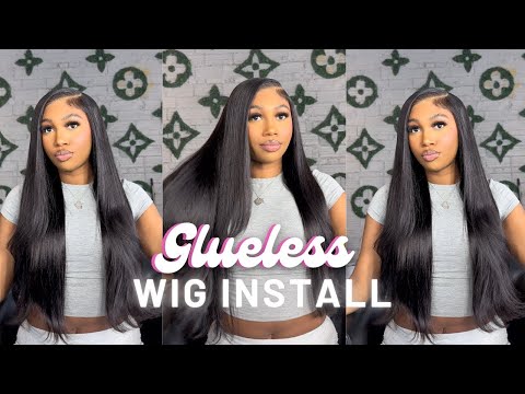 HOW TO: GLUELESS WIG INSTALL | BEGINNER FRIENDLY light yaki texture ft. Asteria Hair X AdoreAbria