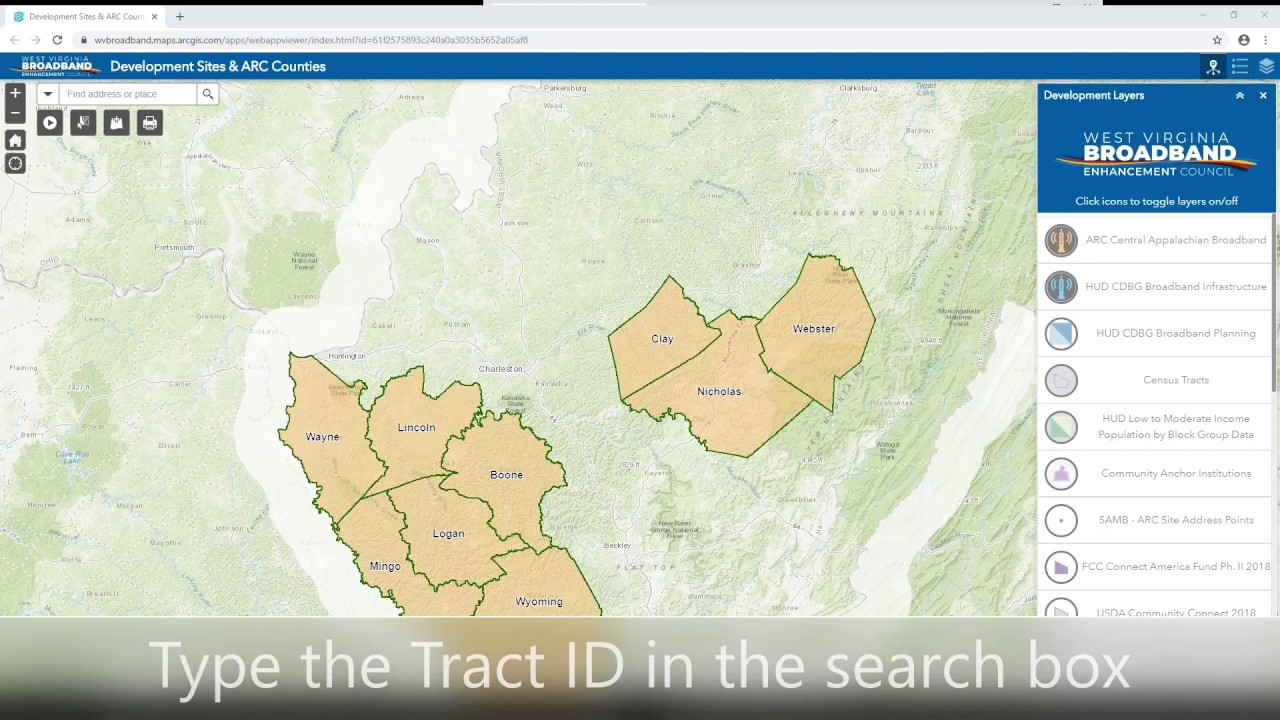 West Virginia Broadband Development Map Tutorial - YouTube