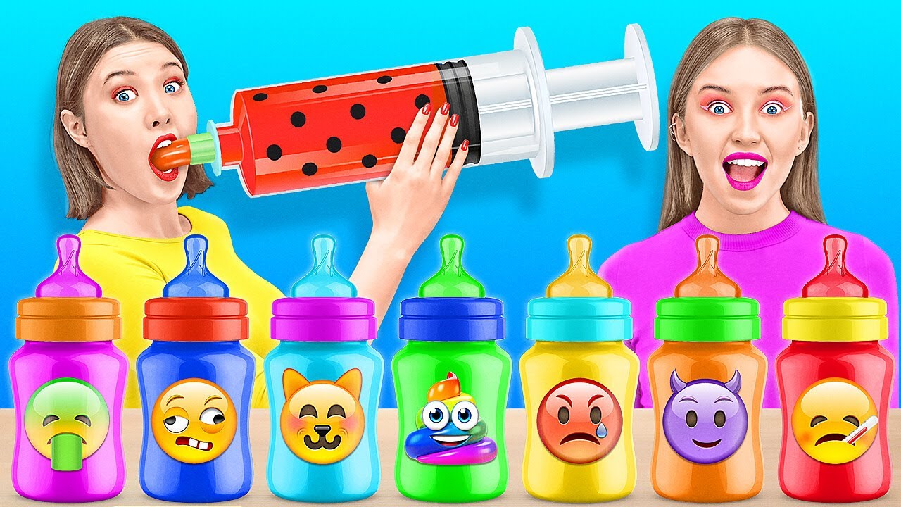 CANDY JELLY RACE CHALLENGE || Edible Slime! Eating Rainbow Sweets for ...