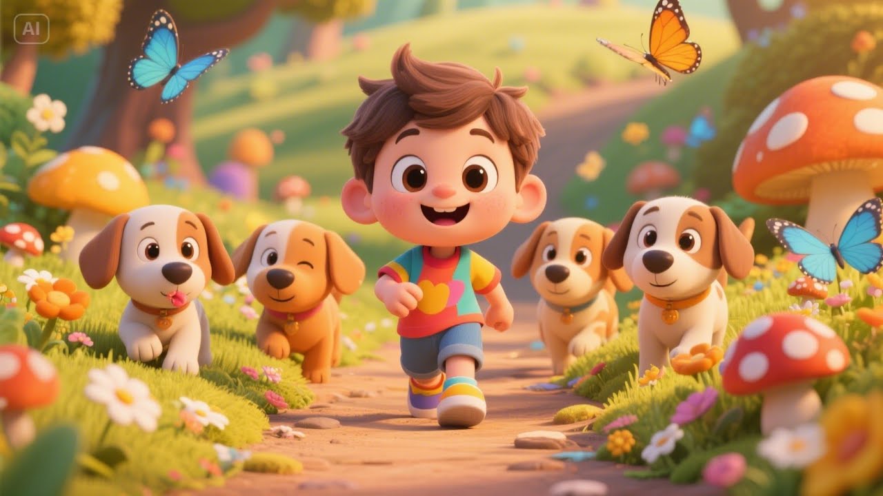 Counting Puppies Playing in the Park | Fun Counting Song for Kids ...