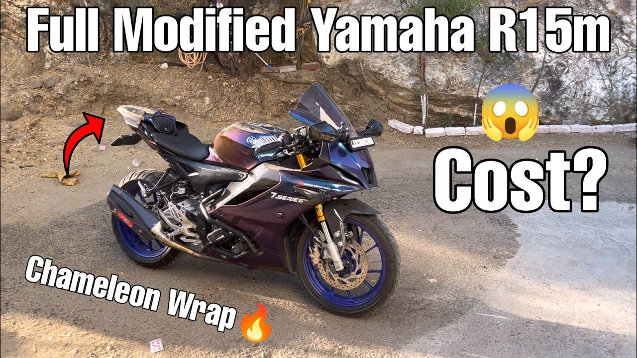 Full Modified Yamaha R15M Review | Chameleon Wrap 🦎 R15M 😈 - YouTube