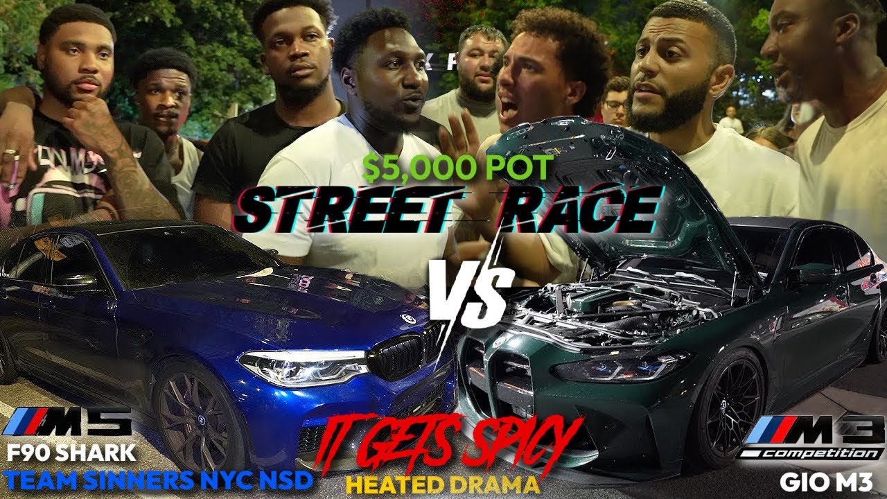 $5,000 HEATED STREET RACE BMW M5 F90 VS BMW G80 M3 TEAM RIVALS ...