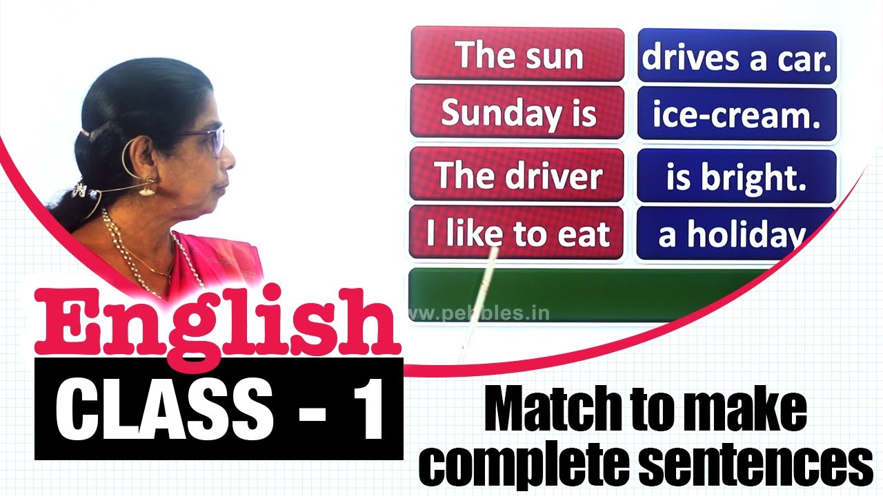 Match to make complete sentences | ENGLISH CLASS - 1 | Learn Grammar ...