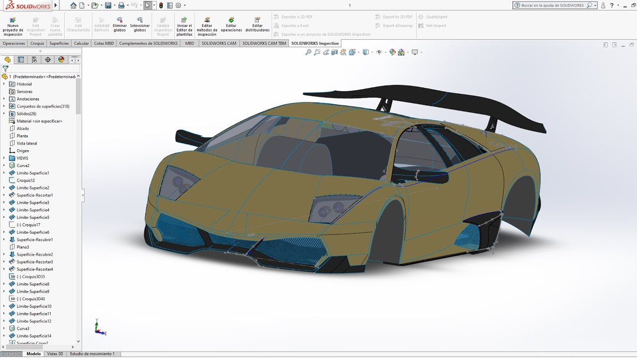 Lamborghini Murcielago 3D Speed Modeling | SolidWorks and C4D - YouTube