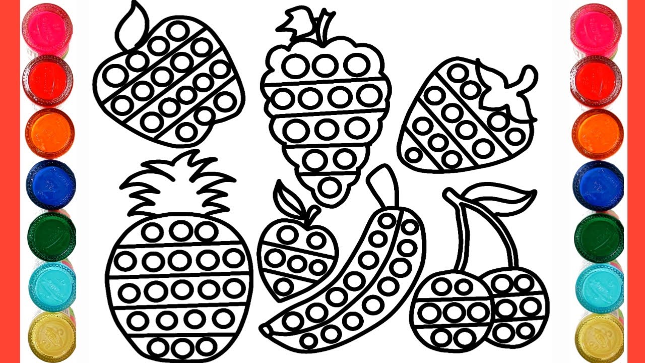 How to draw fruits POP IT easy step by step | Drawing Fruits | Easy ...