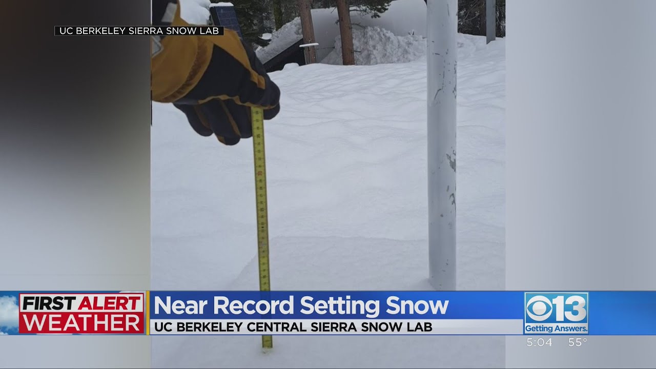 Snow levels in Sierra nearing record amounts - YouTube