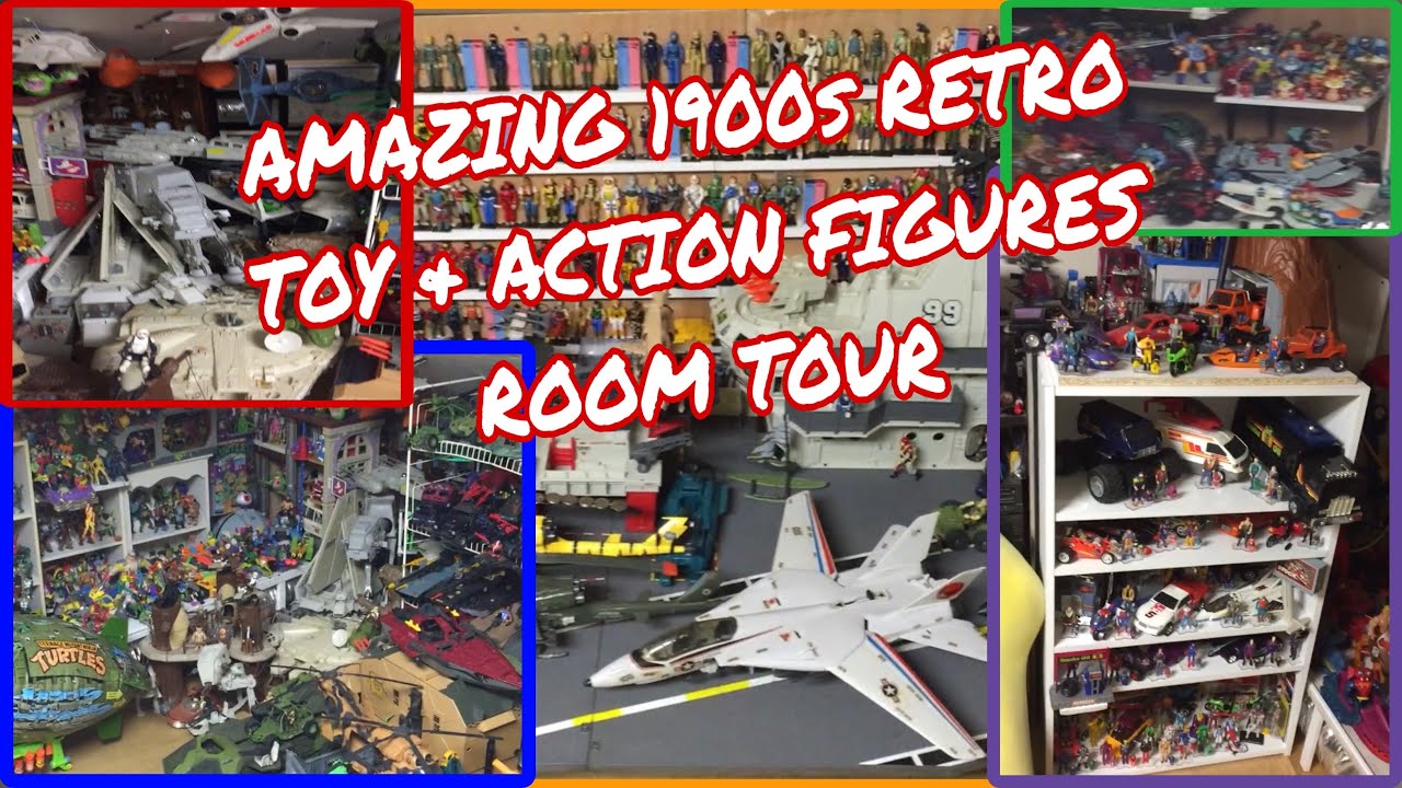 Amazing 1900s retro toy and action figures room tour - YouTube
