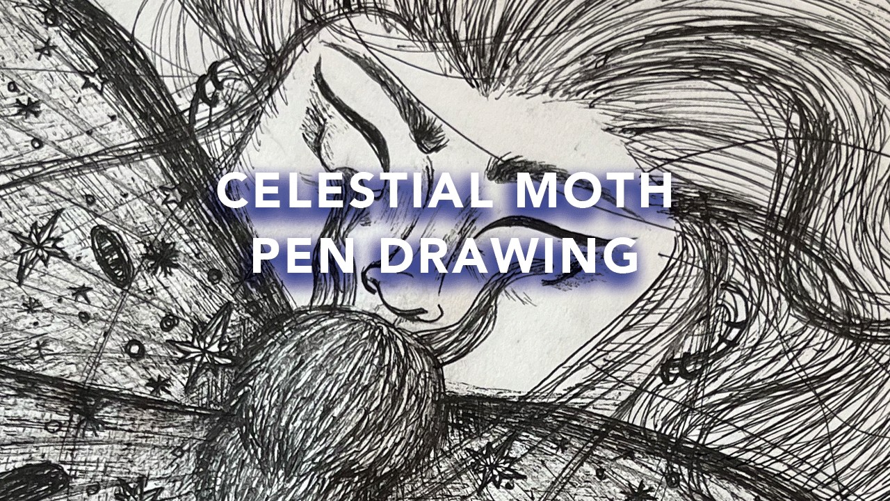 Moth Girl Drawing with Pen- Sketchbook session- Make Art with Me - YouTube