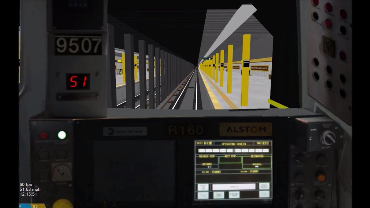 OpenBVE HD: First Video w/ Commentary (Test) On NYC Subway R160 A Train ...