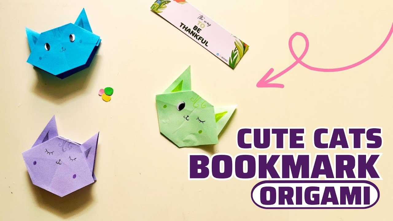 Paper Bookmark Cats, How To Make A Paper Origami Bookmark Cats Easy ...