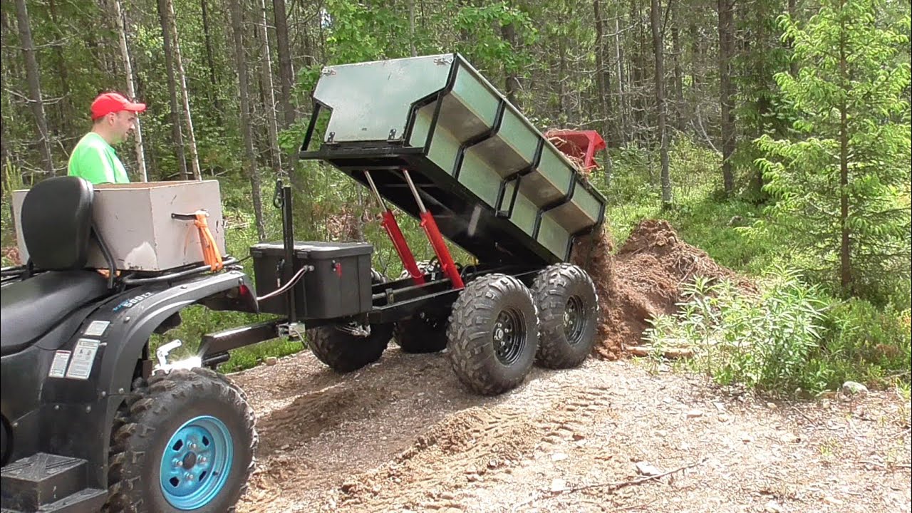 Ajetaan maata hydraulikippikärryllä | Earthmoving with hydraulic ATV ...