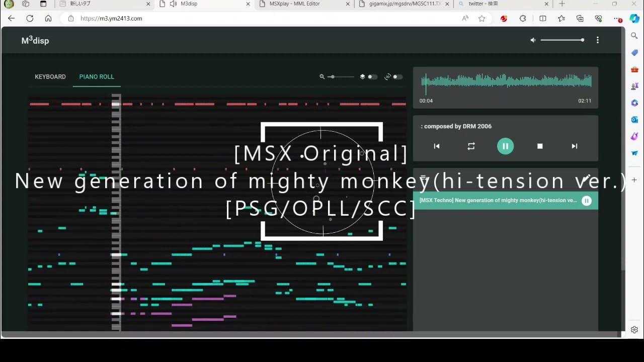 [MSX Original]New generation of mighty monkey(hi-tension ver.)[PSG/OPLL/SCC] - YouTube