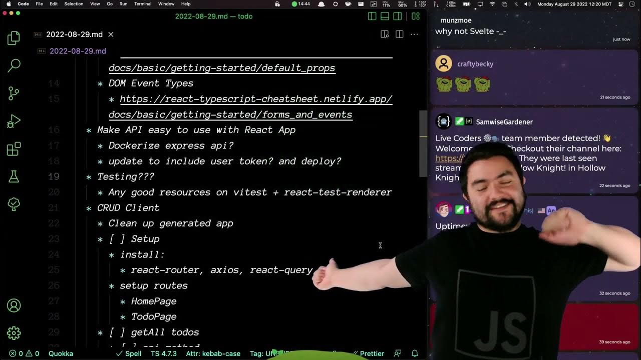 2022-08-29 - Intro to React with TypeScript and Intro to Application State - YouTube