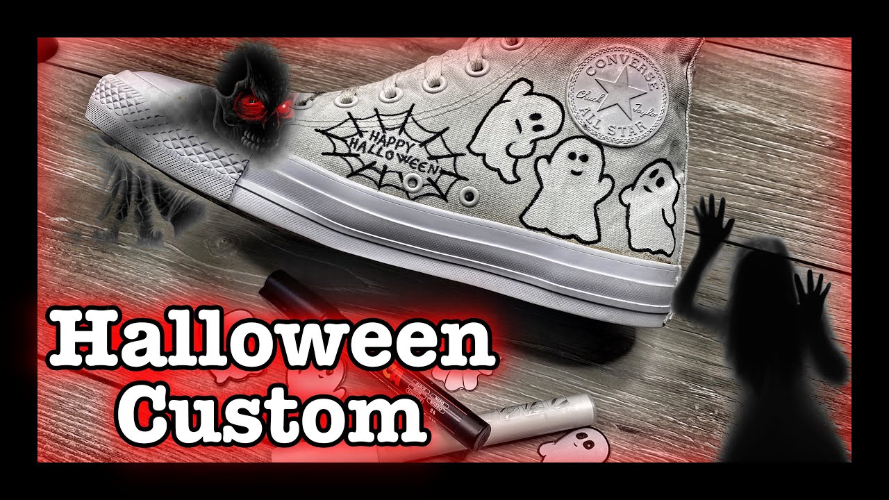 Halloween Converse All Stars Custom ~ fv sneakers life ~ how to ~ - YouTube
