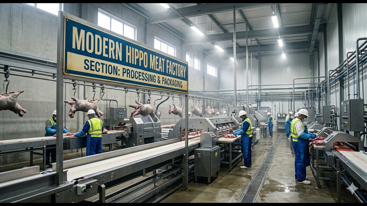 Inside the Modern Hippo Meat Factory | The Complete Process You've ...
