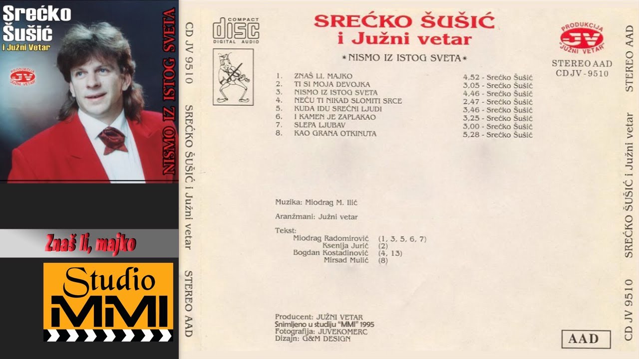 Srecko Susic i Juzni Vetar - Znas li, majko (Audio 1995) - YouTube
