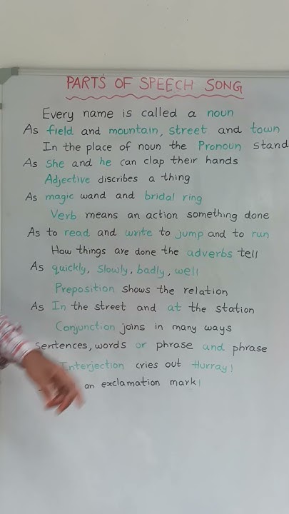 Parts of speech song .... learn parts of speech in 50 Seconds. - YouTube