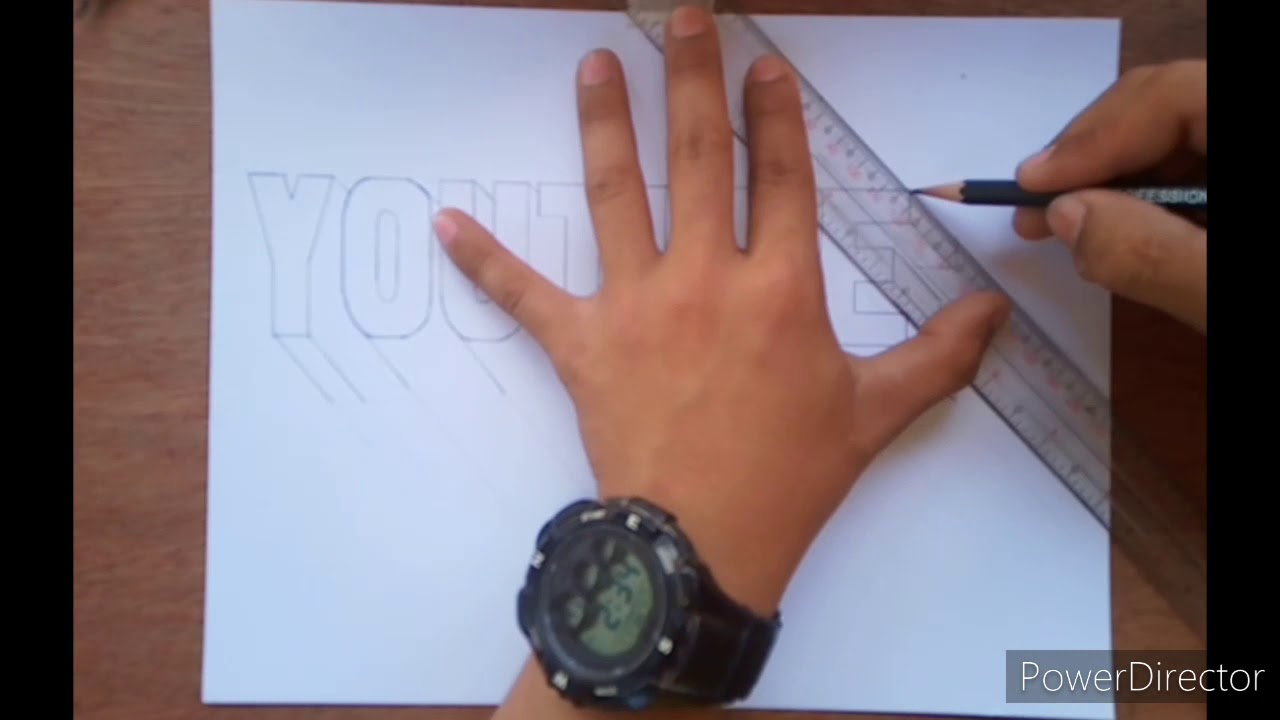 Drawing 3D YOUTUBE word - 3D arts - YouTube